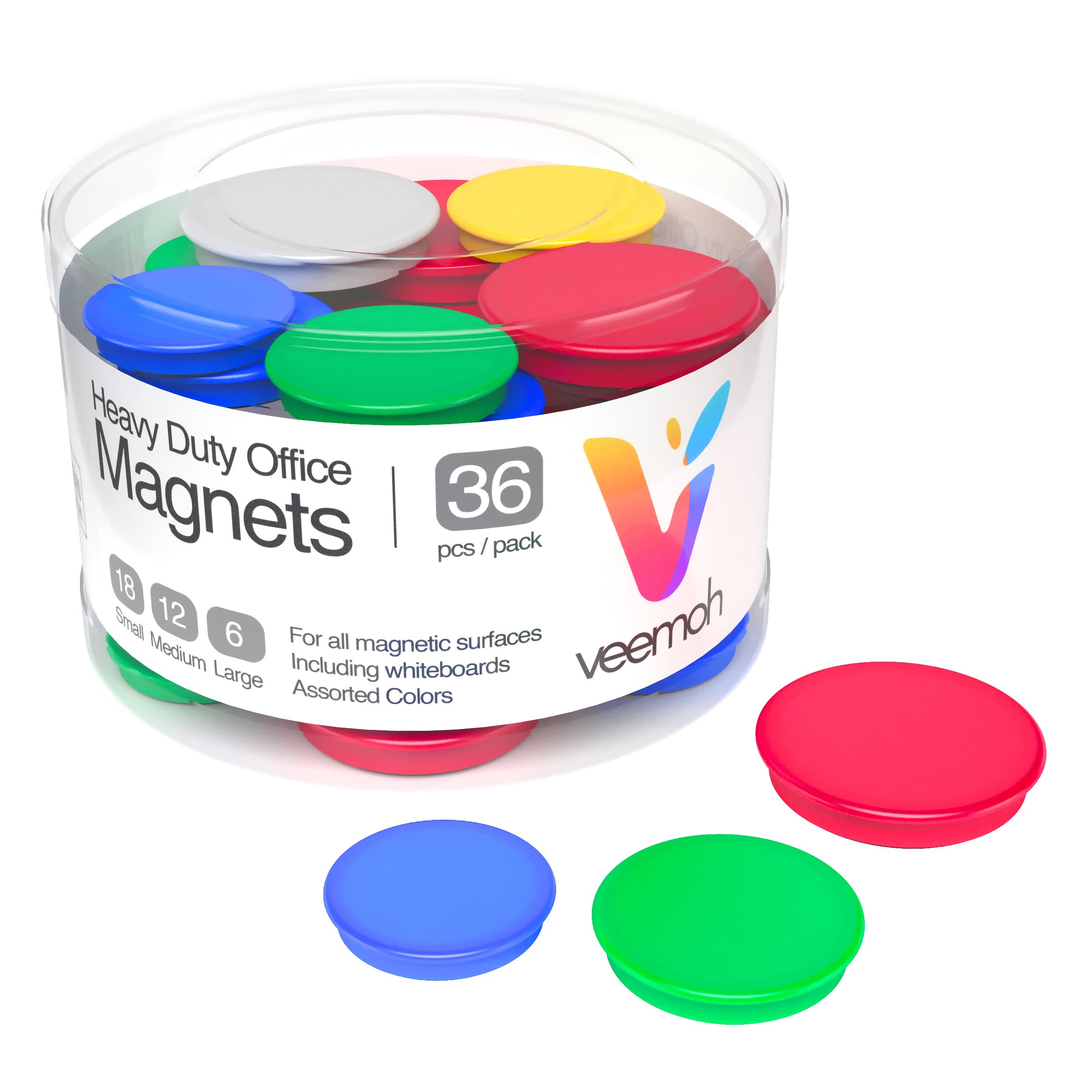 36-piece Veemoh Heavy duty Office magnets pack - Office, Kitchen ...