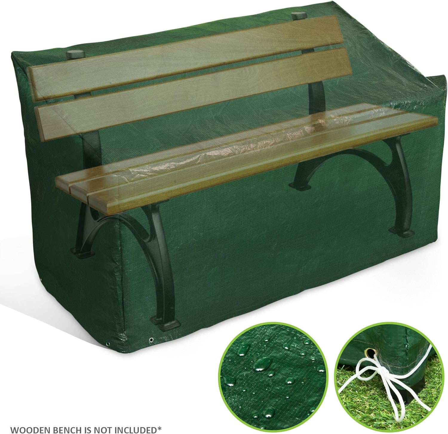 LIVIVO Heavy Duty 3 Seater Waterproof Outdoor Garden Bench Cover with ...