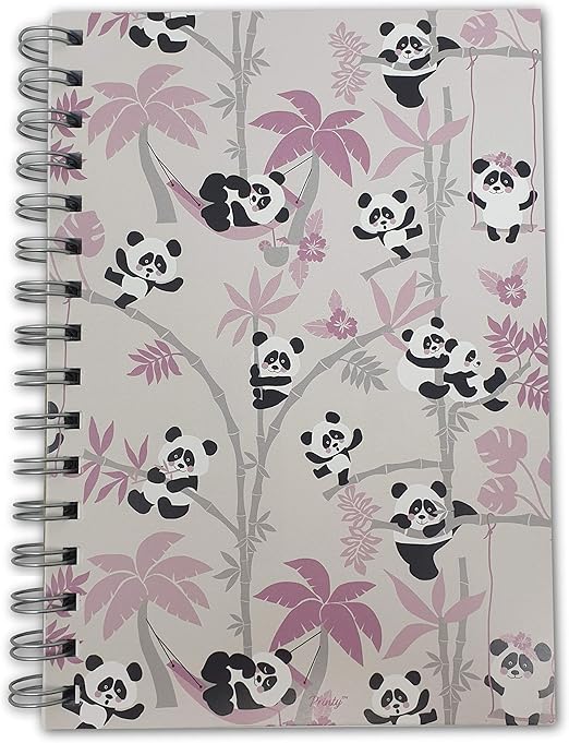 Panda Notebook – A5 / 21cm x 15cm / Wirebound/Lined and Plain / 100 ...