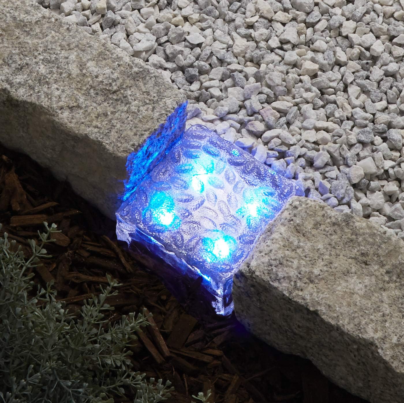 LampLust 4" x 4" Frosted Glass Solar Brick Paver Light with 4 LEDs ...