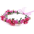 Amazon.com: Gmmidea Women Girls Boho Flower Crown Adjustable Sunflower ...