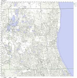 Lake County, Illinois IL Zip Code Map Not Laminated : Amazon.ca: Office ...