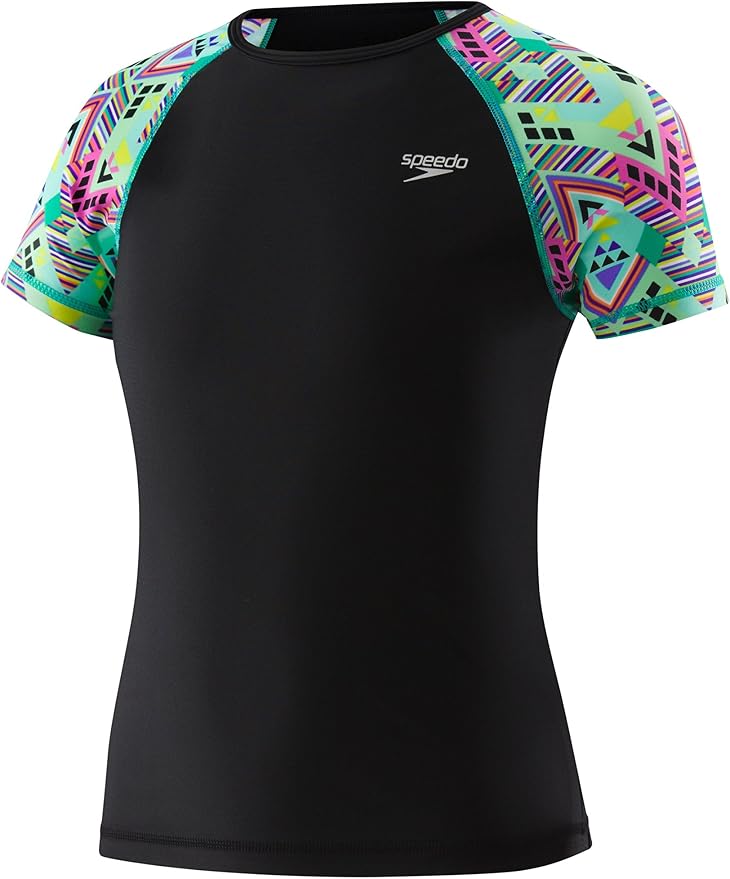 Speedo - Playera de natación para niña, Manga Corta, diseño de Rayos UV ...