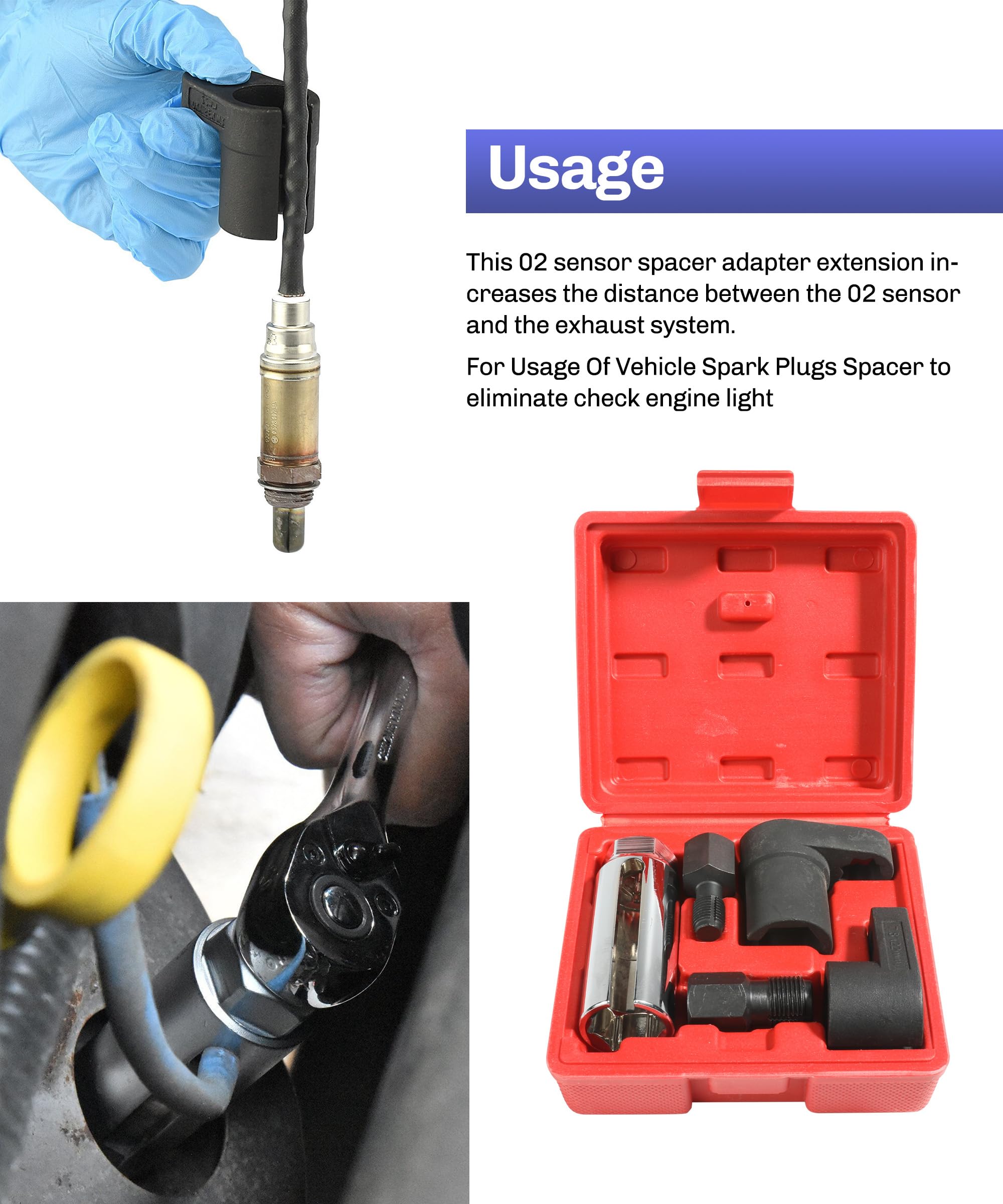 Mua O2 Sensor Socket,Automotive Tool Oxygen Sensor Socket Set Wrench Remover Tool and Thread ...