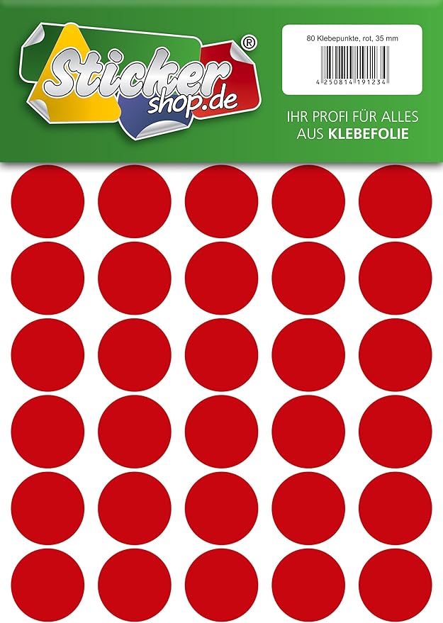 Klebepunkte aus PVC Folie, wetterfest, Markierungspunkte Kreise Punkte ...