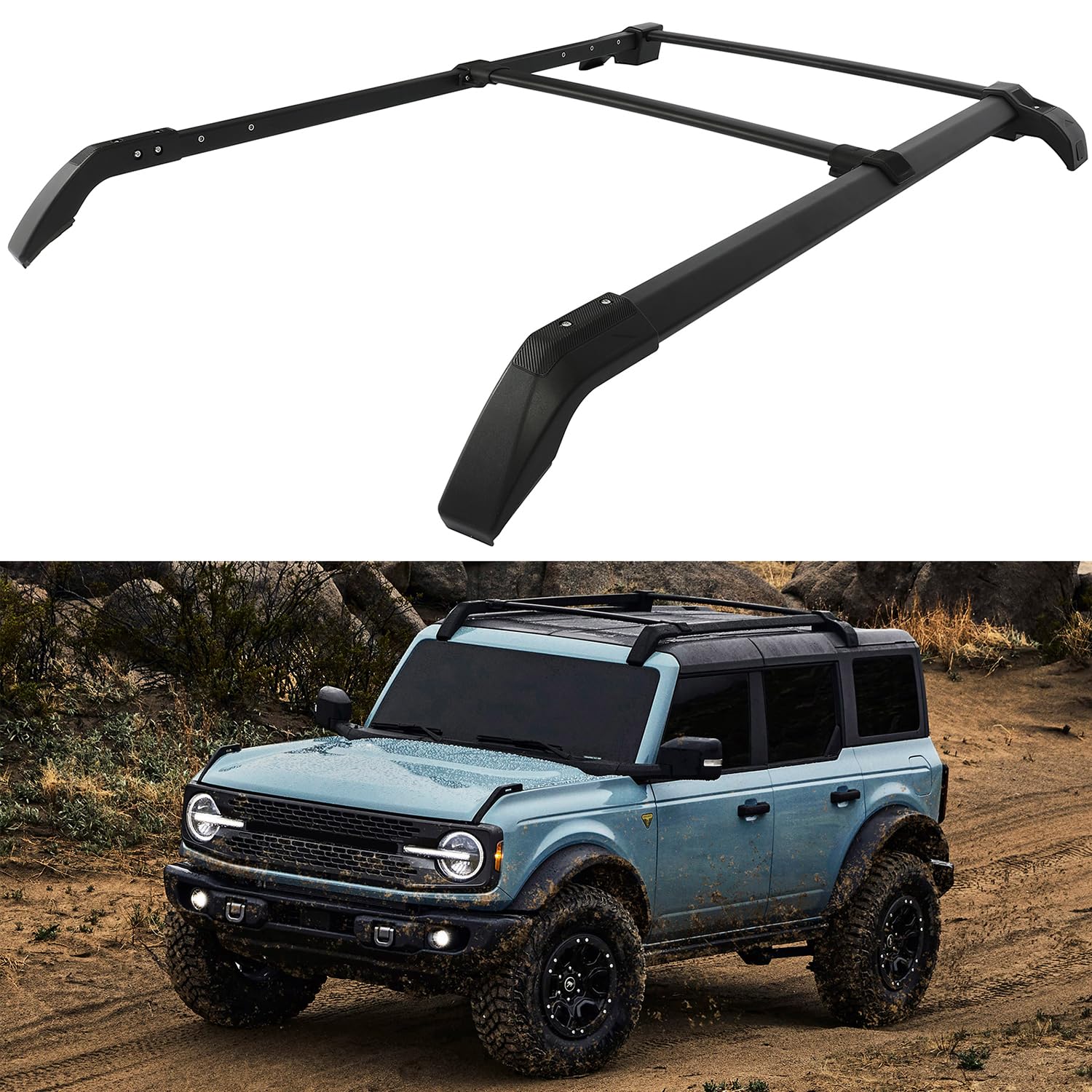 OCPTY Roof Rack Cross Bars and Side Rails for Ford Bronco 2021-2023 ...