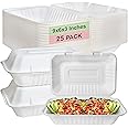 Amazon.com: Compostable Rectangular Hinged Clamshell Take Out Food ...