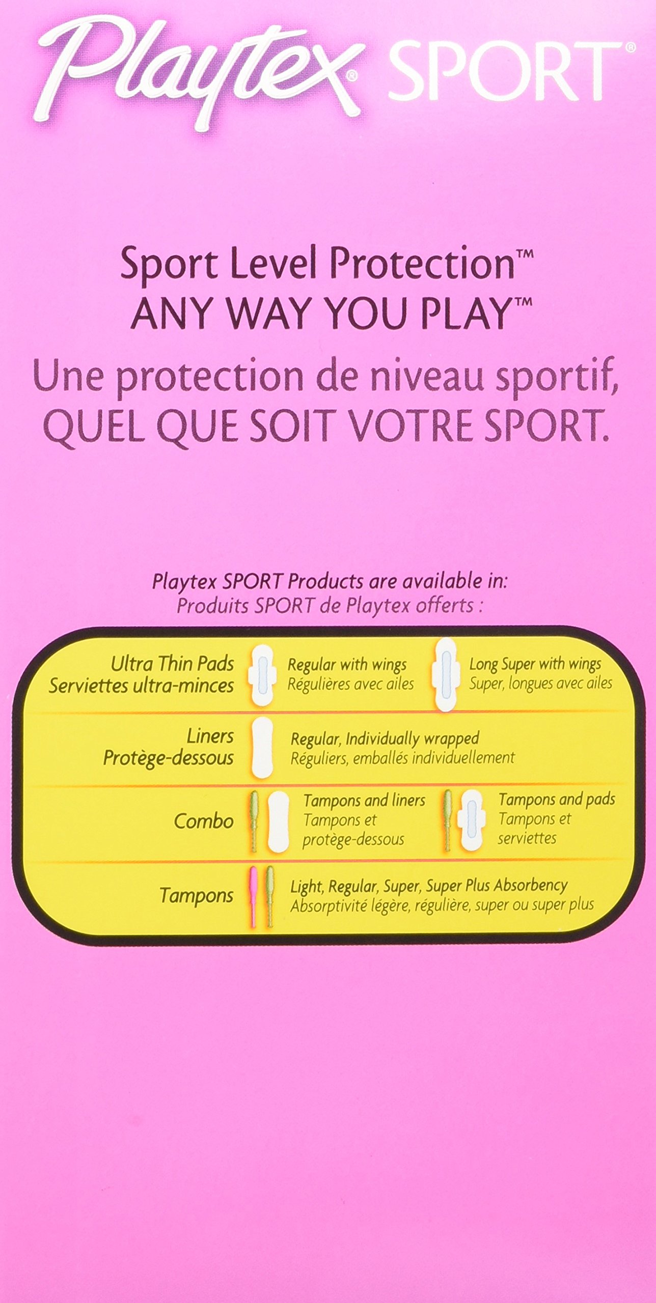 Playtex Sport Ultra Thin Pads with Wings, Reliable Sport Level ...
