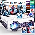 Amazon.com: Projector with WiFi and Bluetooth, FUDONI 5G WiFi Native ...
