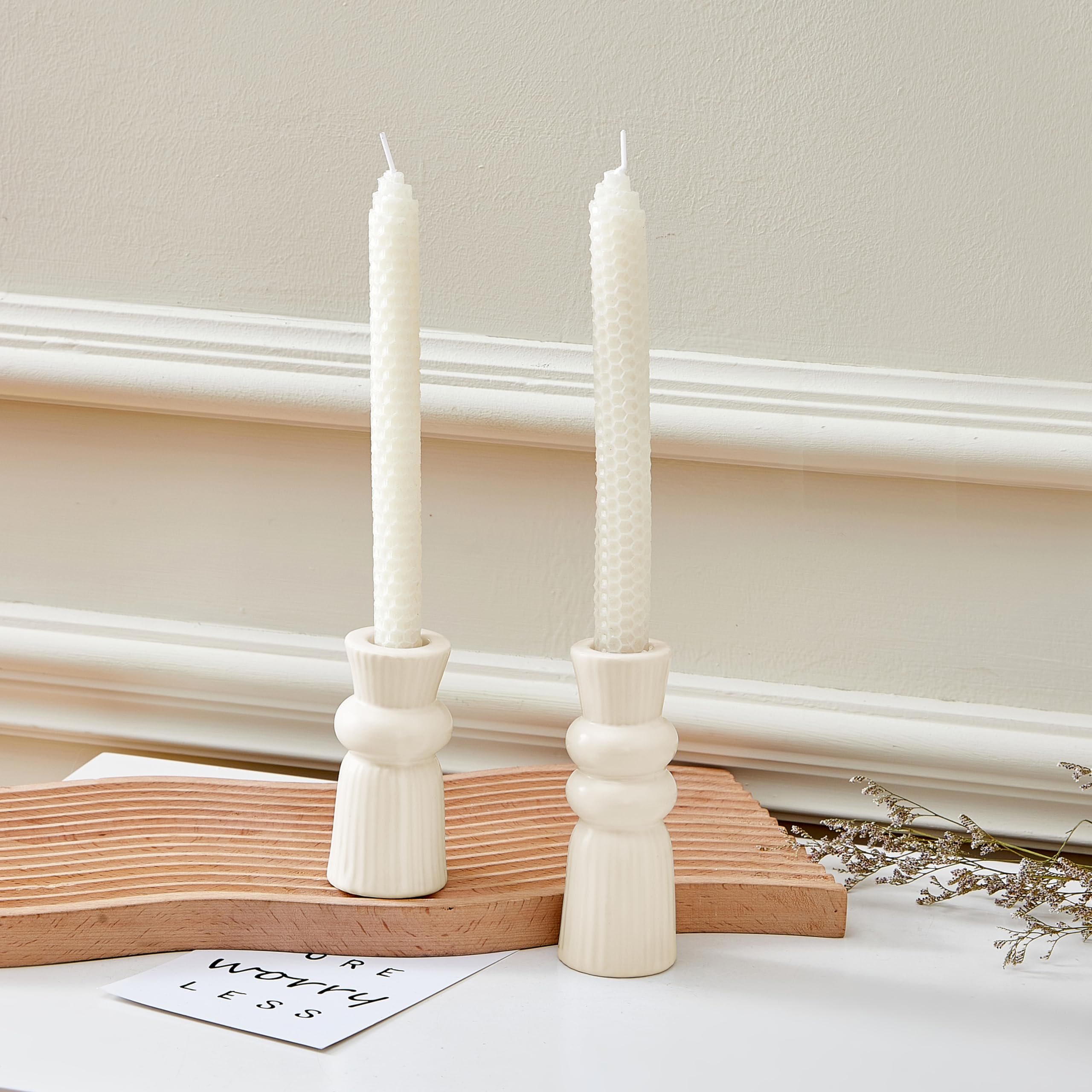Denique Ceramic Candle Holders Set of 2, Creative Modern Knot ...