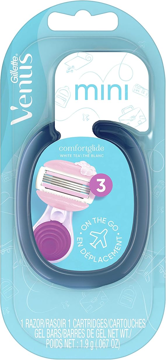 Venus Mini On the go Women's Razor With ComfortGlide White Tea Scent ...