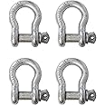 Amazon.com: Hi-Gear 4 Pack Galvanized Bow Shackles 3/4" D Ring Shackle ...
