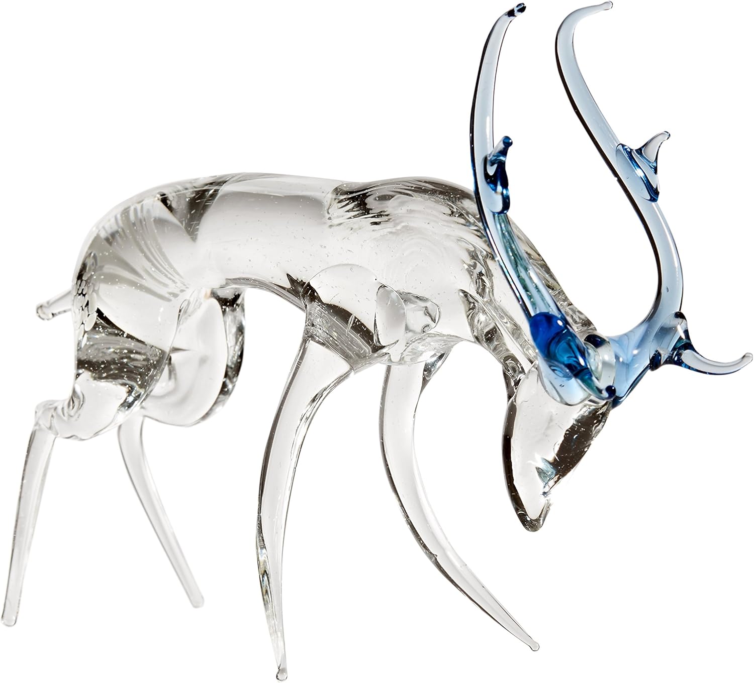 Handblown Glass Reindeer Figurines Decor Vintage Style Decorative Deer ...