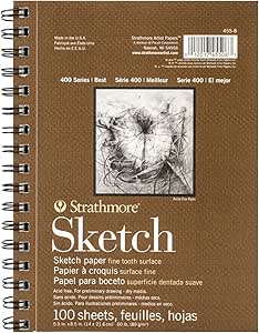 Amazon.com: Strathmore 455-8 STRATH SKETCH S 400 5.5X8.5100SHT60LB, 5.5 ...