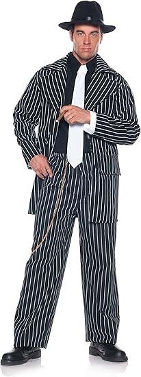Amazon.com: Underwraps Men's Pinstripe Zoot Suit, Black/White, One Size ...