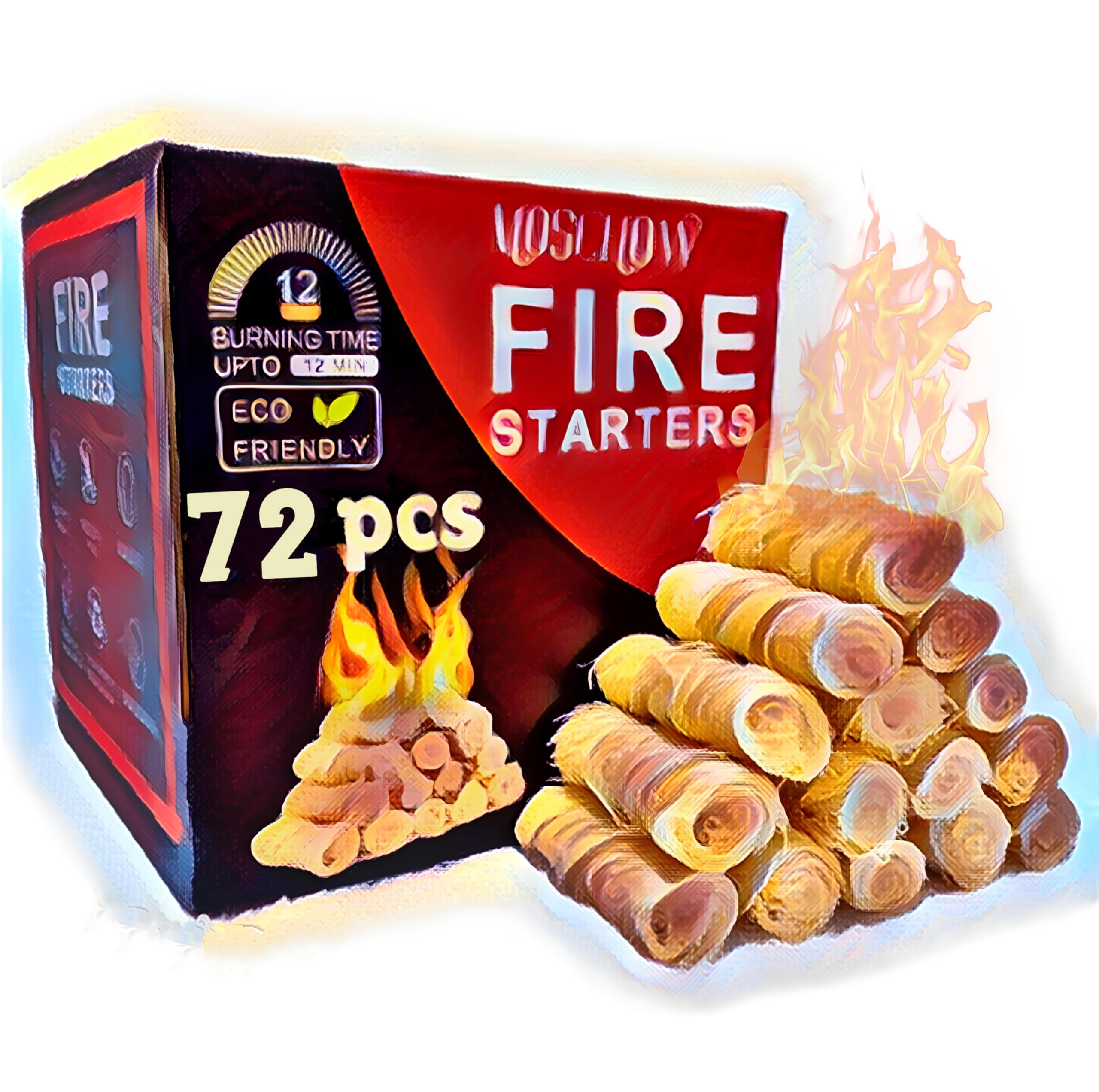 Fire Starter, 72 PCS Odorless Natural Fire Starters for BBQ, Easy to ...