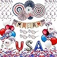 Amazon.com: Patriotic Decorations - American Flag Party Supplies, 45 ...