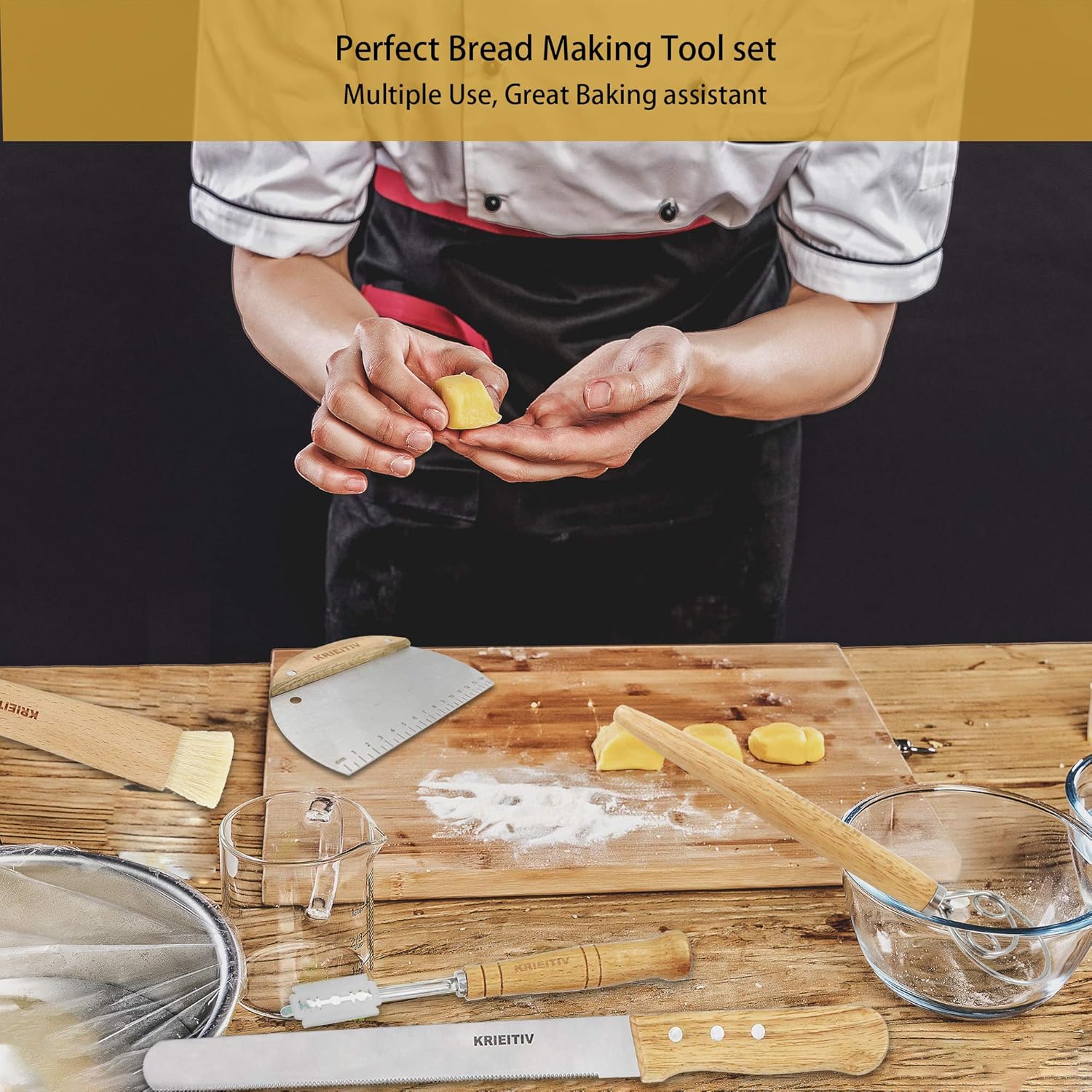 KRIEITIV Bread Making Tools Bread Making Kit Including Bread Knife ...