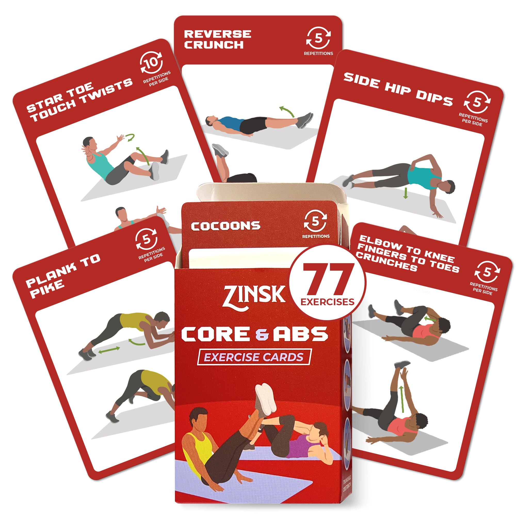 Mua Abs and Core Exercise Cards – 75+ Workout Cards to Help Build Core ...
