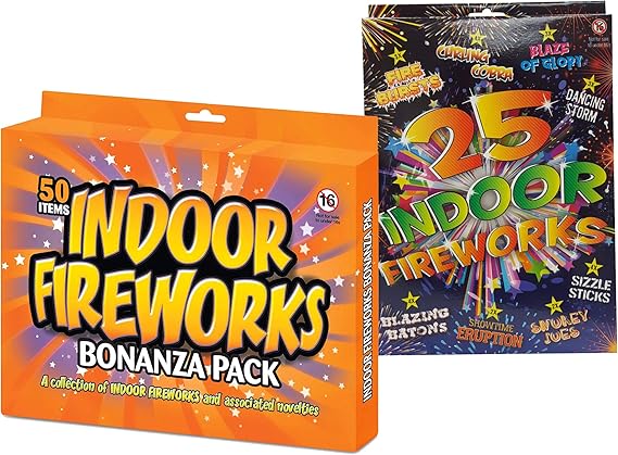 Indoor Fireworks Mega Pack of 75 – Colourful Retro Home Family Party ...