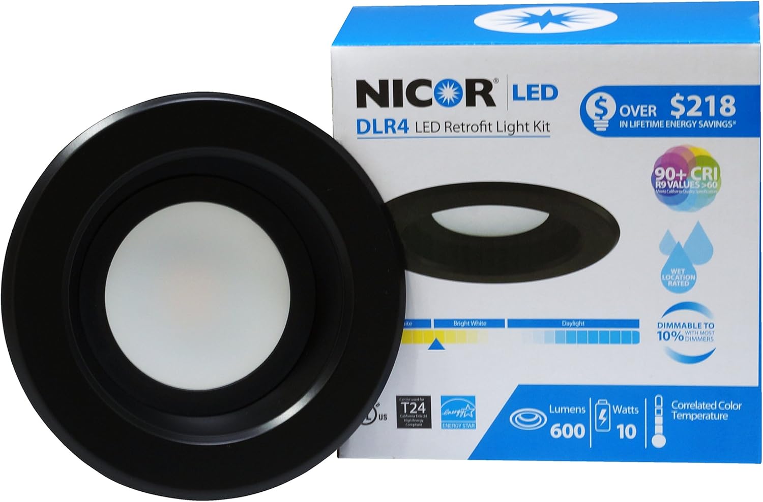 Amazon.com: NICOR Lighting 4 inch Black LED Recessed Downlight in 2700K ...