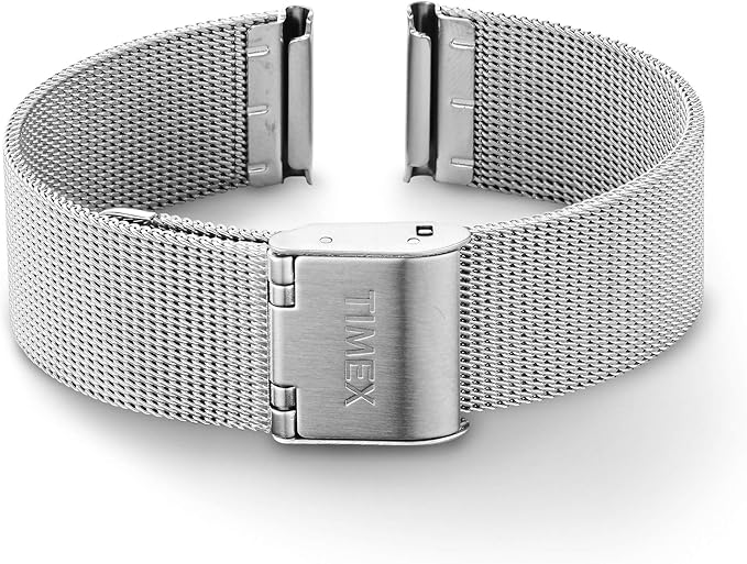 Amazon.com: Timex 16mm Stainless Steel Mesh Bracelet – Silver-Tone with ...