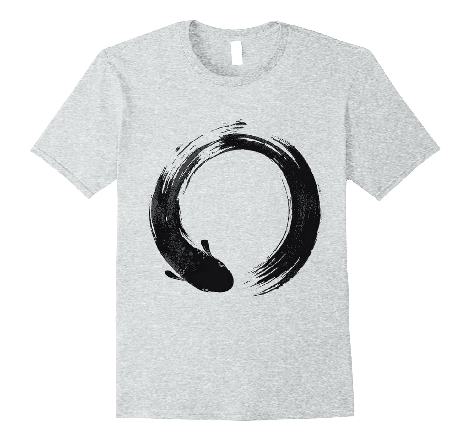 fish in Enso Circle – Buddhist Zen Calligraphy Shirt-TH – TEEHELEN