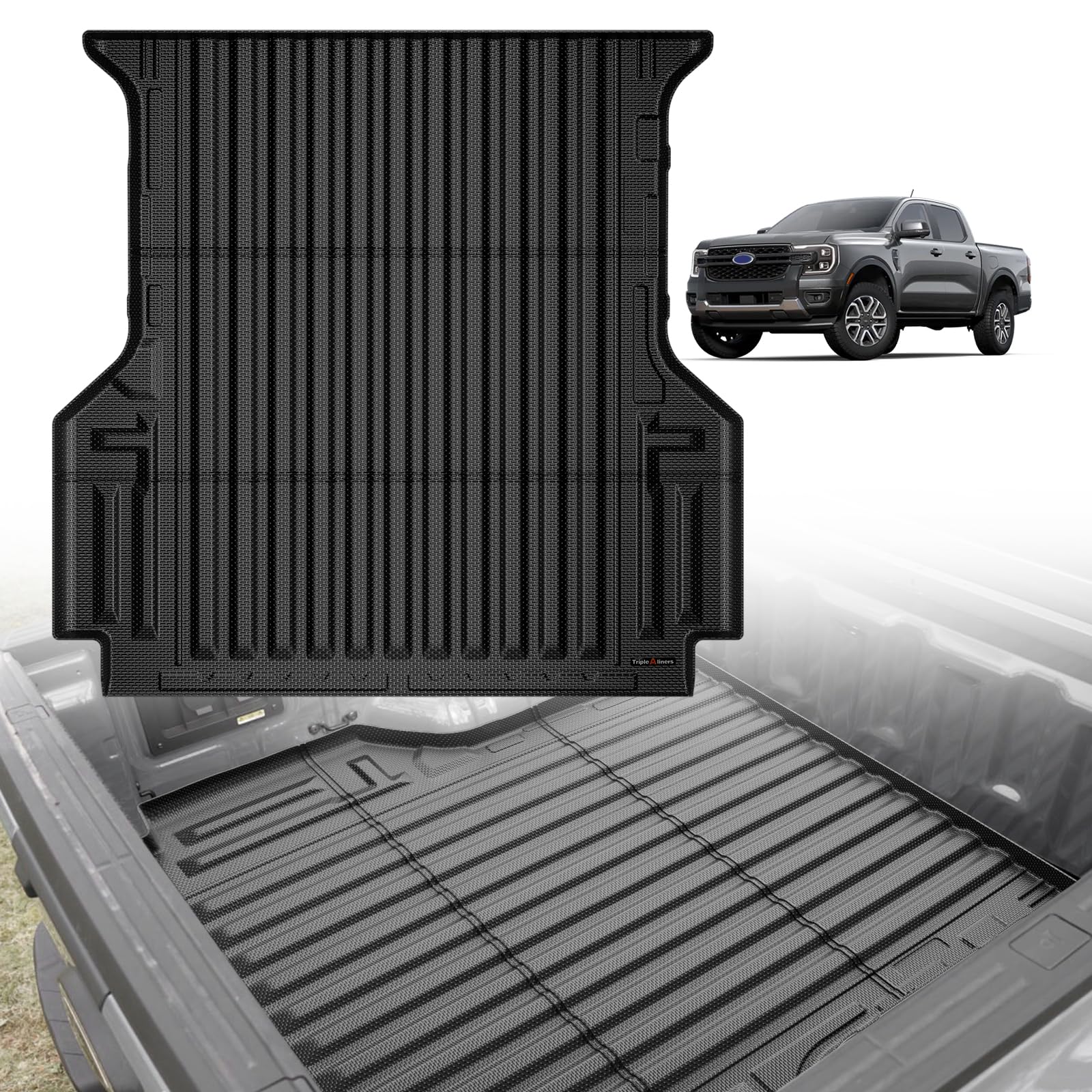 TripleAliners Truck Bed Mat Compatible with 2024 2025 Ford Ranger ...