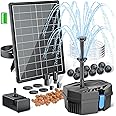 Amazon.com : POPOSOAP Solar Fountain Pump with Pond Filter Kit Built-in 3000mAh Battery Backup ...