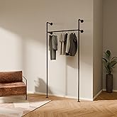 Amazon.com: pamo Industrial pipe clothing rack metal black - Wall ...