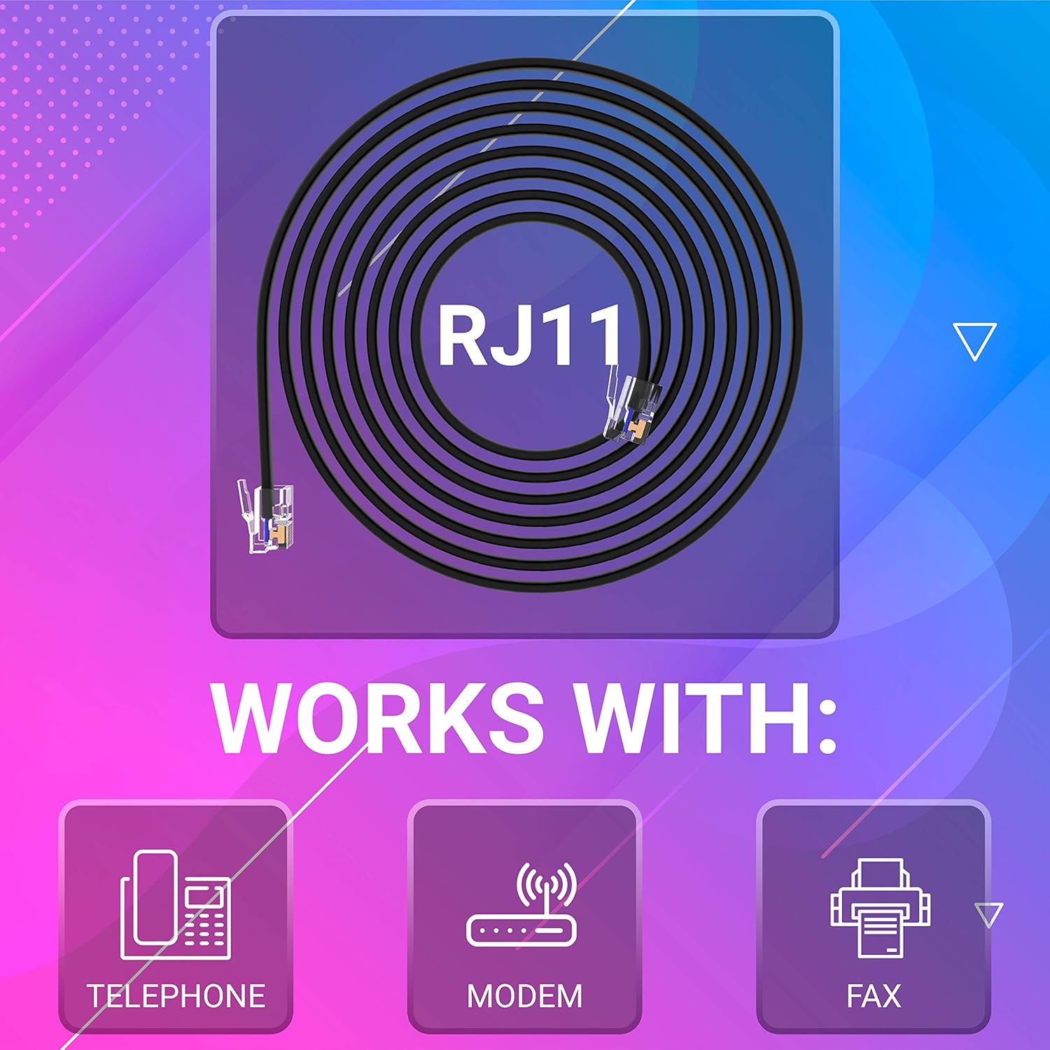 G-PLUG RJ11 to RJ11 2m Cable, High Speed ADSL Cable for Internet ...