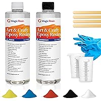Epoxy Resin, 16OZ Crystal Clear Epoxy Resin Kit, Casting Resin for Art Crafts, Jewelry & Resin ...