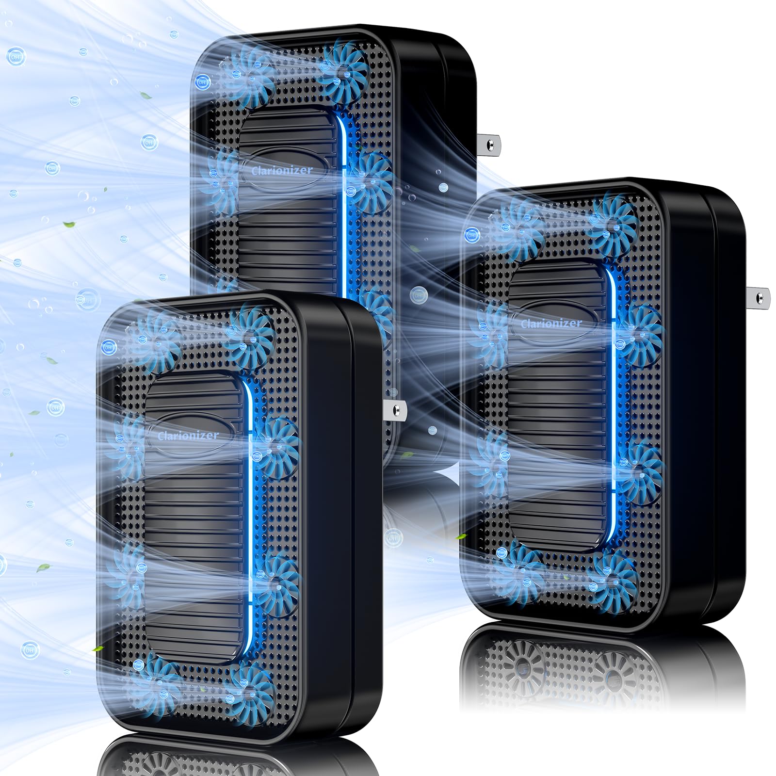 Clarionizer Air Ionizers for Home (3 Pack), 2025 Upgraded Plug In Air ...