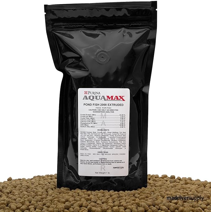 Purina Mills Aquamax Pond Fish 2000 Fish Food, Koi, Catfish, Tilapia ...