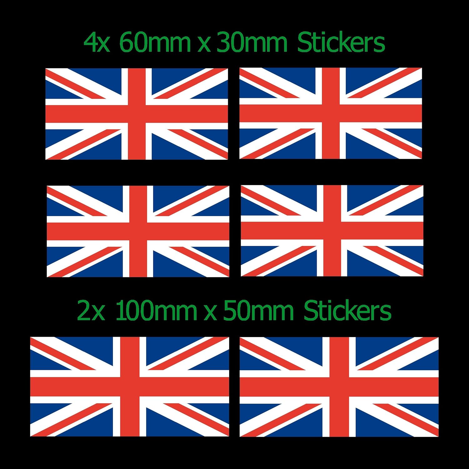 Union Jack Sticker Decal Set - For cars, motorbikes, windows, tablets ...