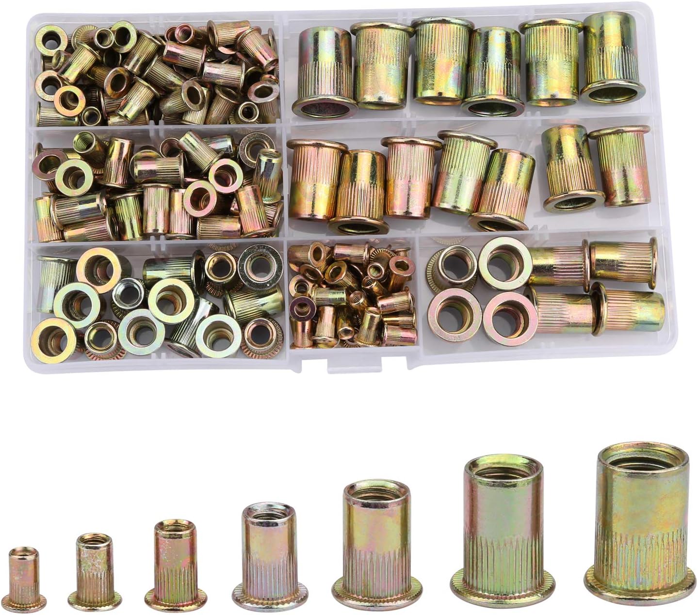 166 Pieces Rivet Nuts Assortment M3 M4 M5 M6 M8 M10, Head Threaded ...