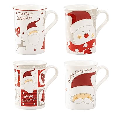 Set of 4 Grace Teaware Bone China Santa Claus Coffee Nepal | Ubuy