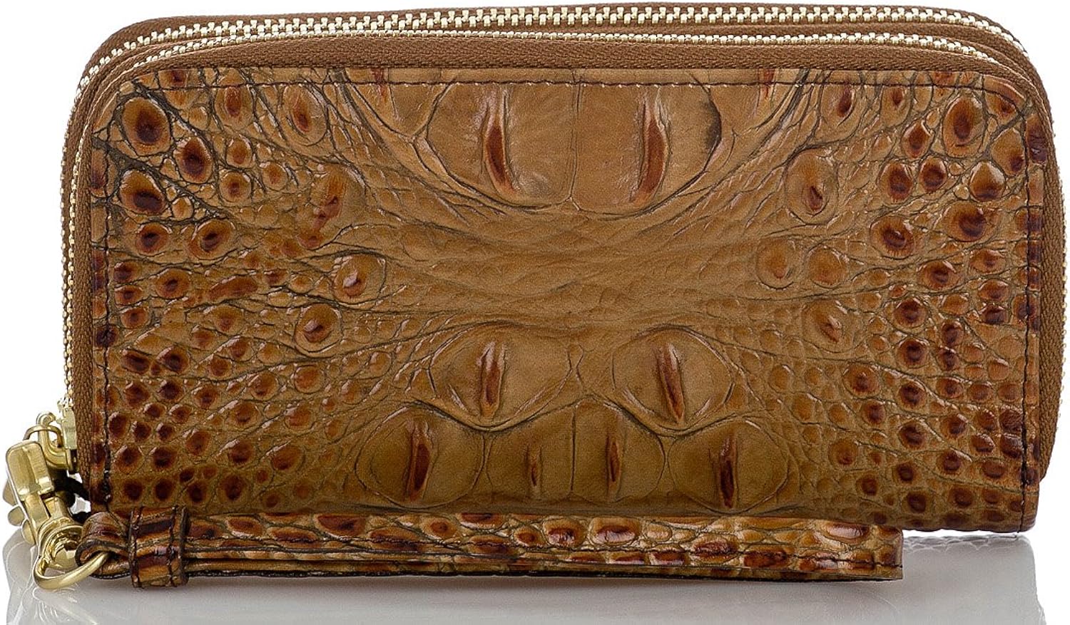 Brahmin Zoe Leather Double Zip Wallet Toasted Almond: Handbags: Amazon.com
