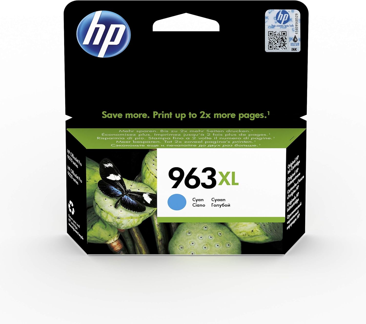 HP 3JA27AE 963XL High Yield Original Ink Cartridge, Cyan, Pack of 1 ...