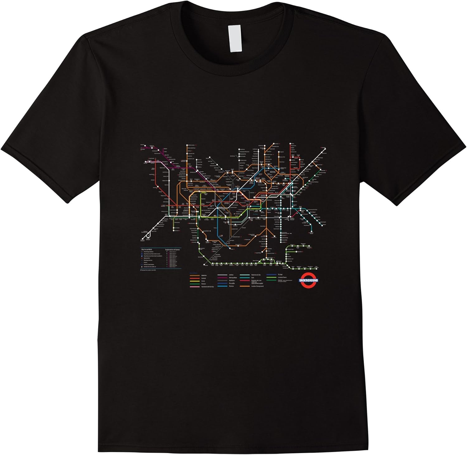Mens London Transport Map T-Shirt Train Tee Medium Black: Amazon.ca ...