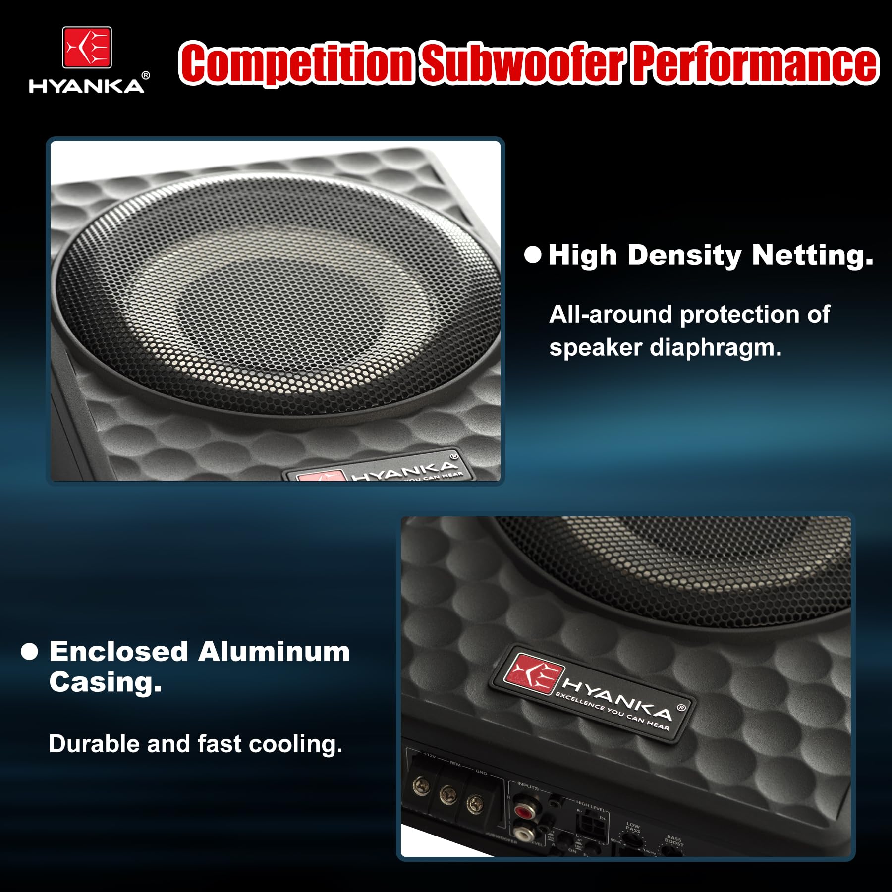 Mua H YANKA SODA-08ASW 400W 8 Inch Compact Underseat Car Subwoofer with ...