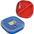 Amazon.com: (Set of 3) Square Microwave Food Storage Tray Containers ...