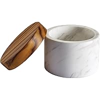 Amazon.com: Anolon Pantryware Marble Salt Cellar with Teak Lid / Marble ...