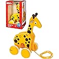 Amazon.com: BRIO 30200 Infant & Toddler - Pull Along Giraffe Wood Baby Toy with Bobbing Head for ...