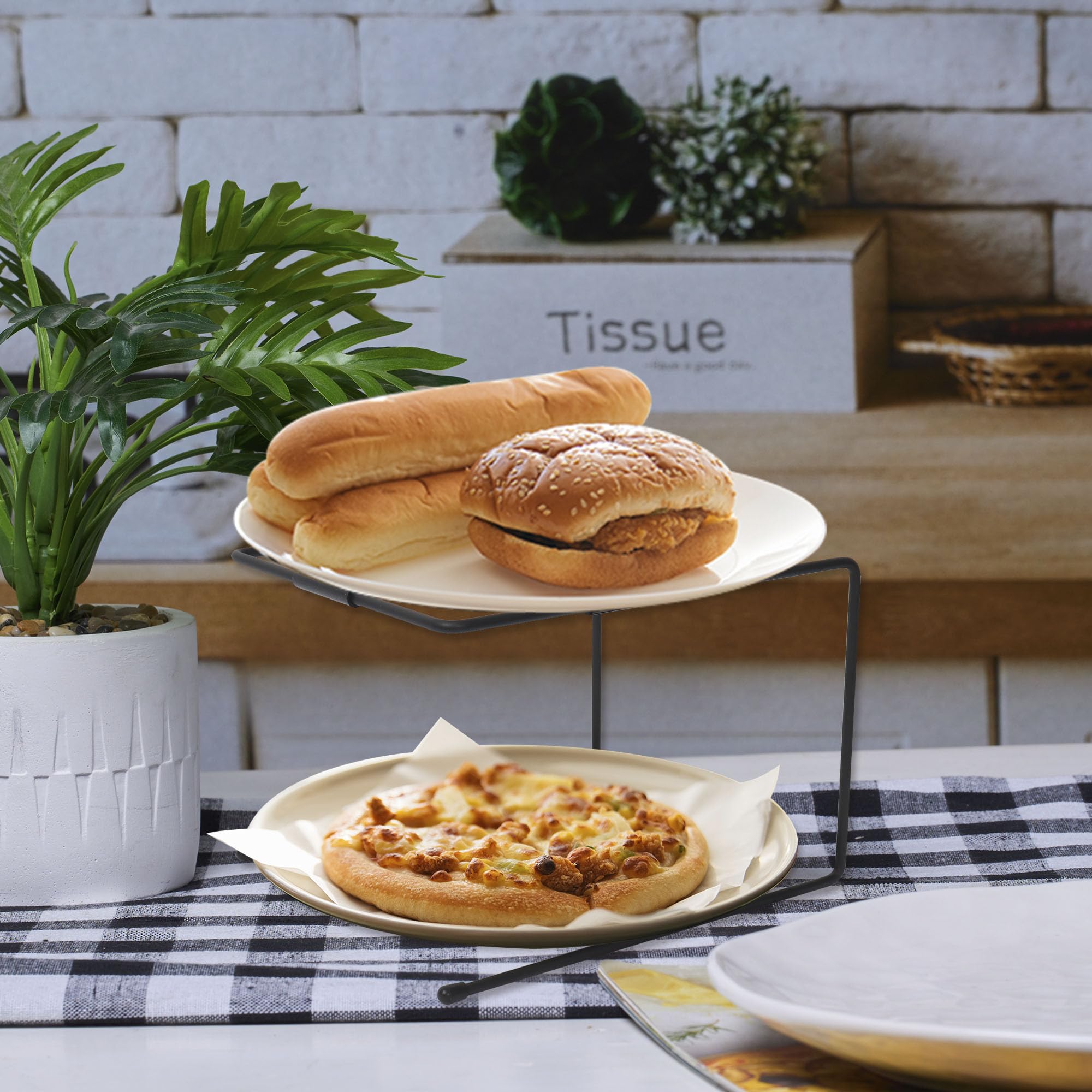 Pizza Display 6 Pcs Black Metal Pizza Table Stands, Racks And Table ...