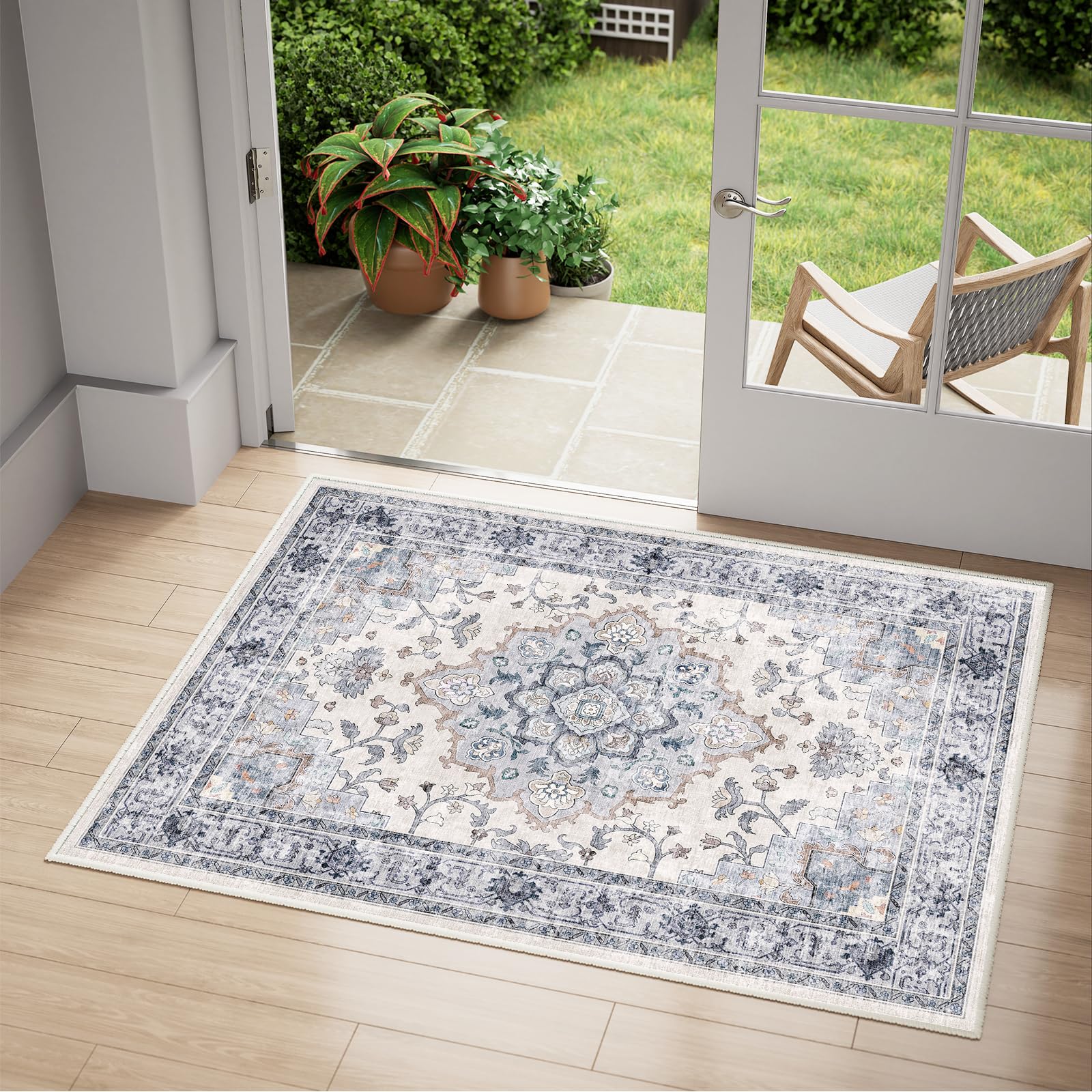 CAPALOCA Machine Washable 2x3 Area Rugs for Living Room Vintage Carpet ...