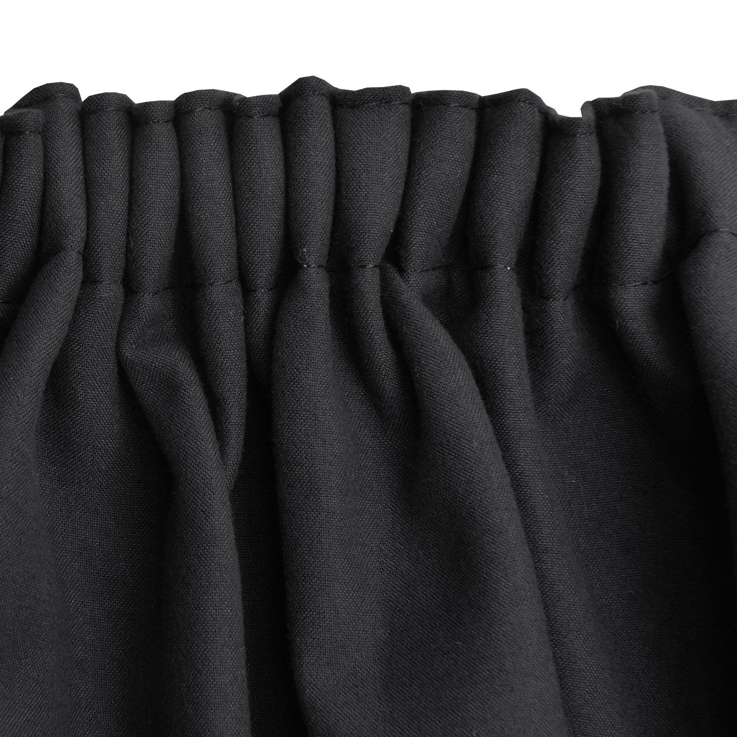 Beautissu Lot de 2 Rideaux thermiques Noir uni opaque à ruflette Amelie ...