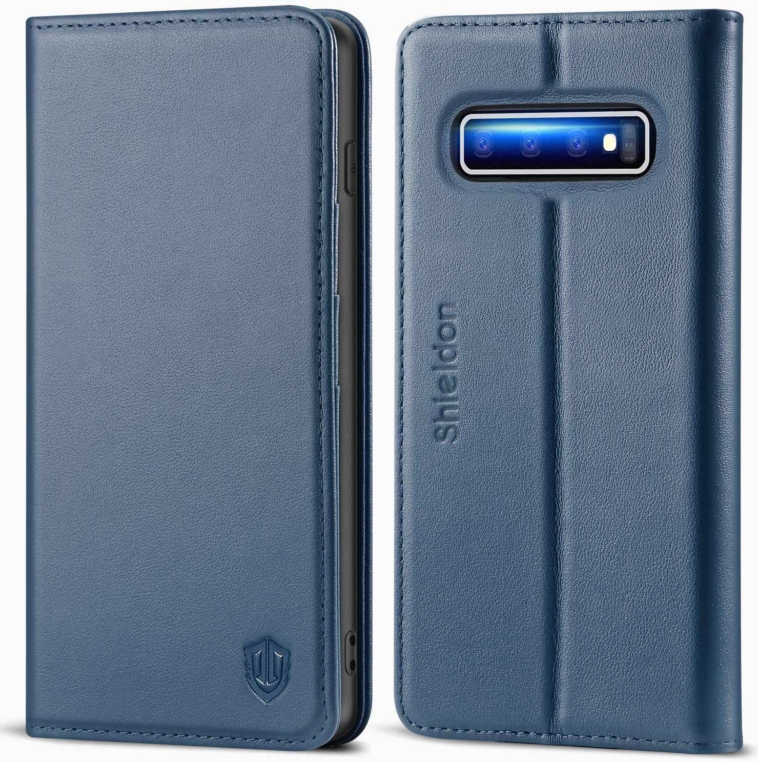 SHIELDON Galaxy S10 Case, Genuine Leather Wallet Case with Magnetic ...