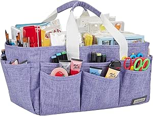 Amazon.com: HOMEST Craft Organizer Tote Bag with Multiple Pockets ...