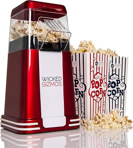 WICKED GIZMOS ® New Retro Electric Healthy Fat Free Popcorn Maker 1200w ...
